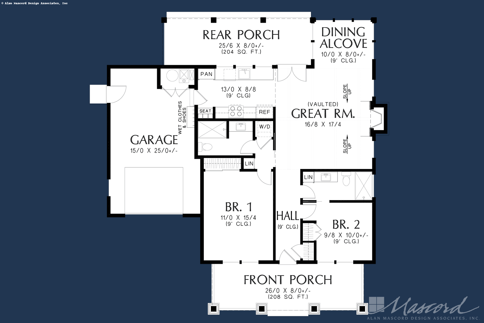 Cottage House Plan 1176C The Milltown: 1124 Sqft, 2 Beds, 2 Baths